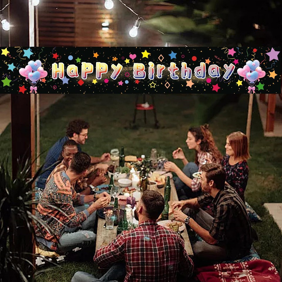 Large Fabric Happy Birthday Sign Backdrop Background，large happy ...