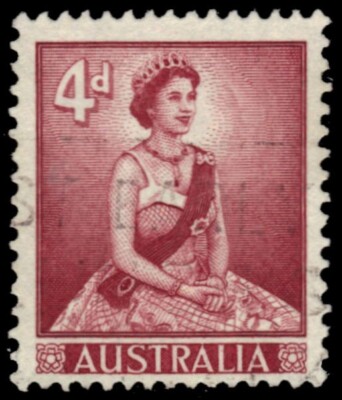 AUSTRALIA 318 (SG313a) - Queen Elizabeth II "Type I Carmine Red ...