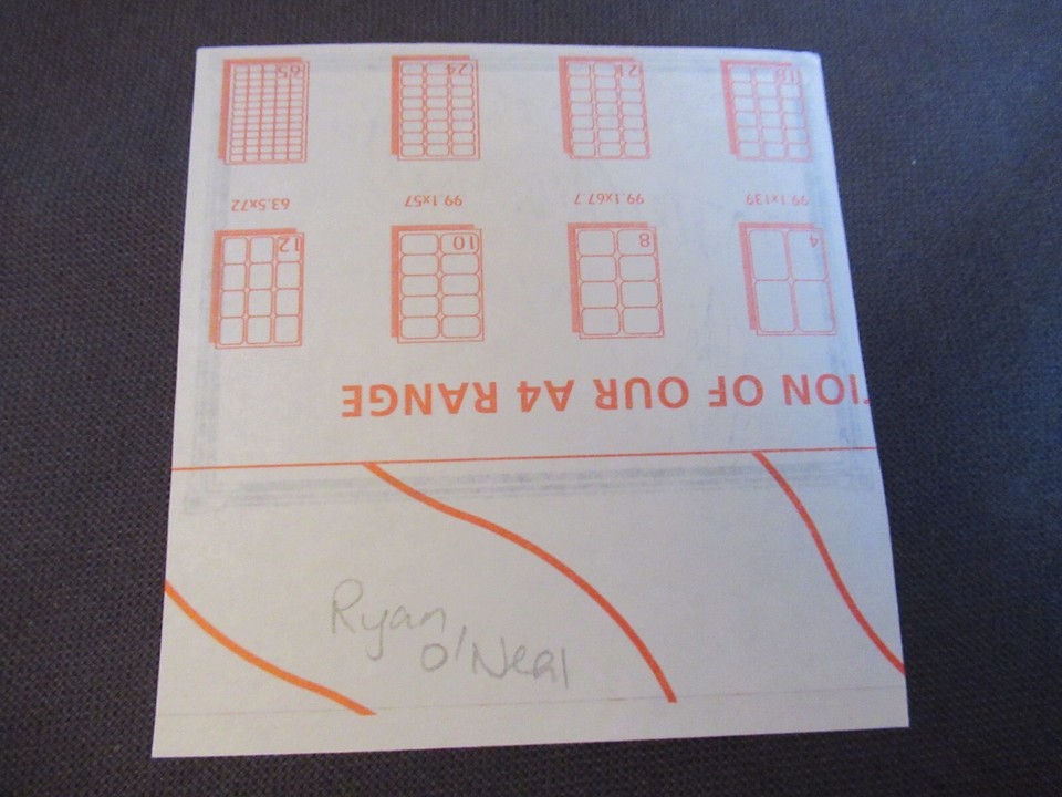 Ryan O'Neal Hand Signed Bookplate *Dedicated to Paul* | eBay