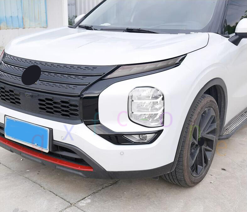 For Mitsubishi Outlander 2022-2024 Glossy Black Front Bumper Moulding ...