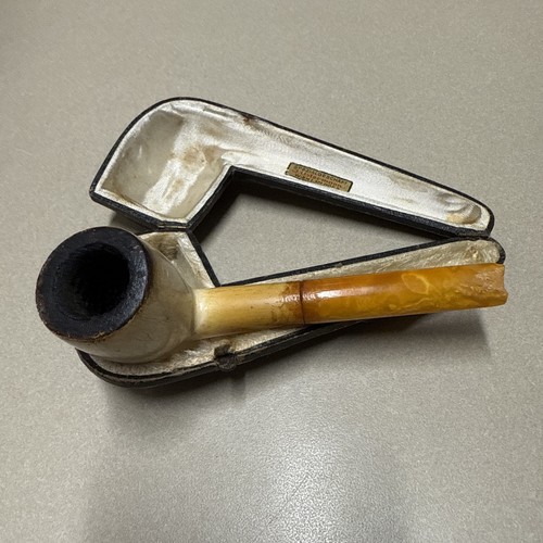 Vintage German Meerschaum Tobacco Pipe W/ Case J. Ostermann Wien AM Hof ...