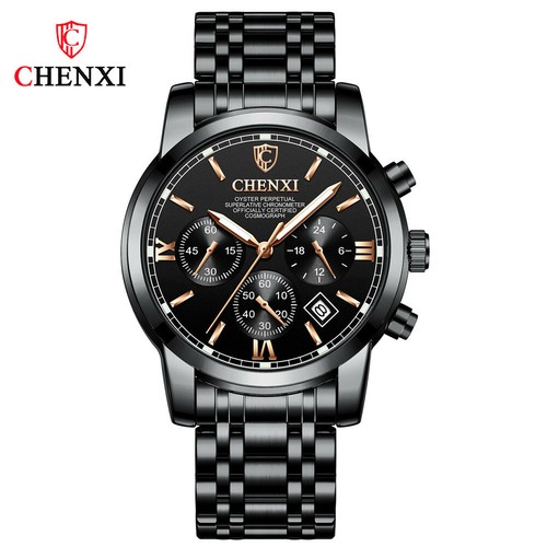 CHENXI Men Watches Casual Chronograph Quartz Watch for Business Steel ...
