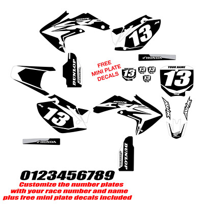 CRF150R graphic kit custom bg's 2007-2023 2020 style black FREE ...