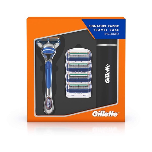 Gillette Fusion Signature Razor Set Gift Pack 1 Handle + 4 Cartridges ...