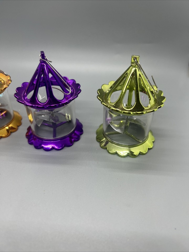 2002 Dept 56 Plastic Spinner Pinwheel Birdcage Xmas Ornaments Set of 4 ...
