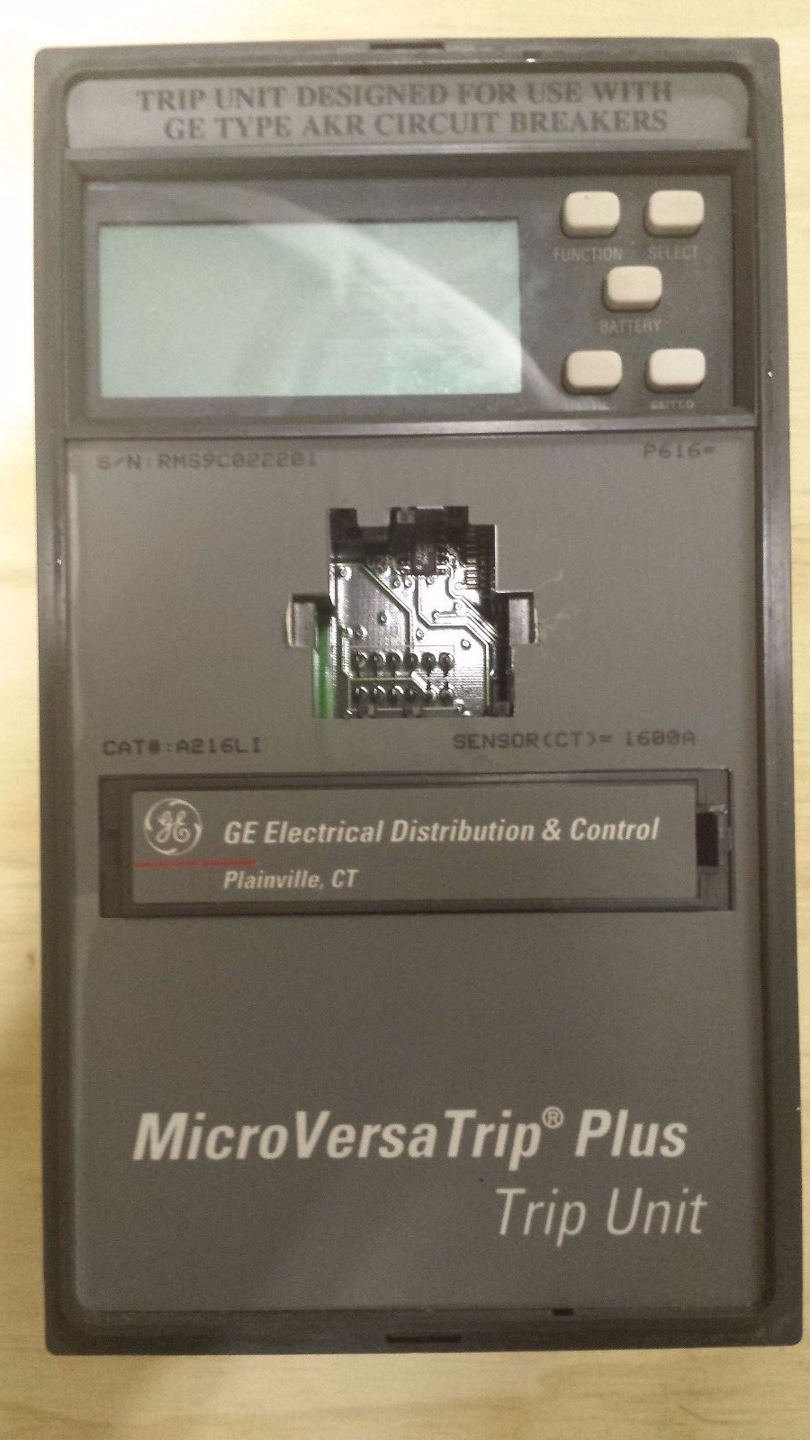 GE Micro Versa Trip Plus Trip Unit MVT 1600A A216LI No Rating Plug | eBay