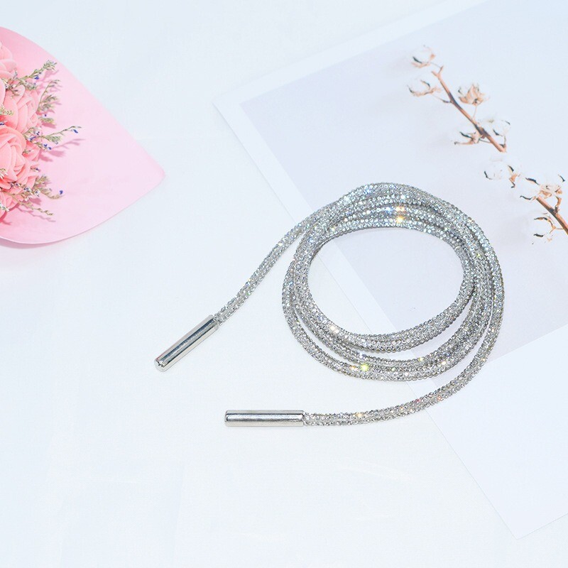 2pcs 4mm Glitter Rhinestone Shoe Laces Hoodie String Replacement ...
