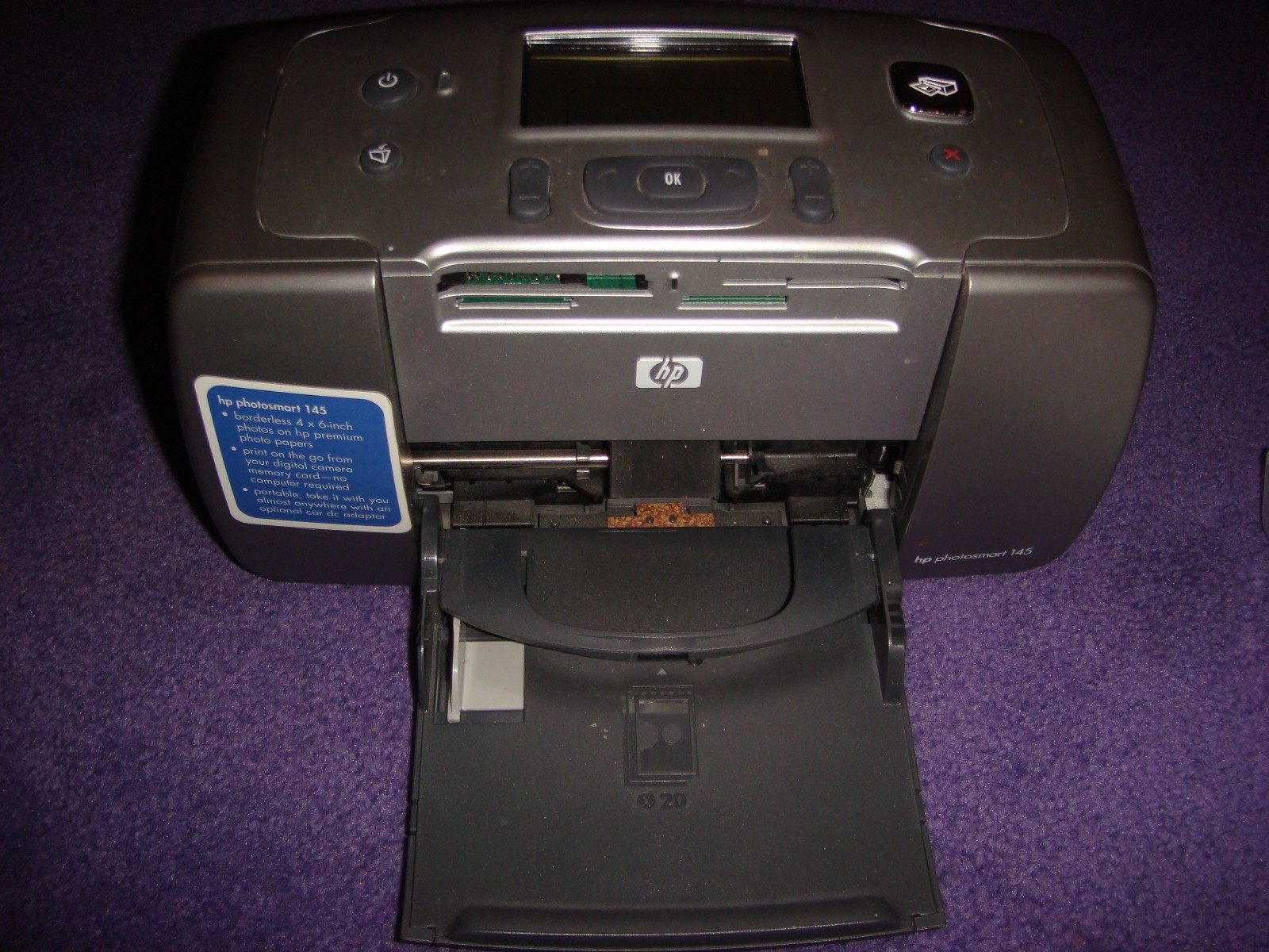 HP Photosmart 145 Digital Inkjet 4x6 photo Printer + full pack Hp photo ...