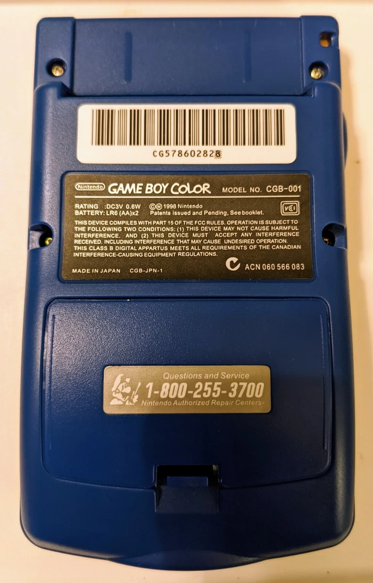 Pokemon Gameboy Color Back