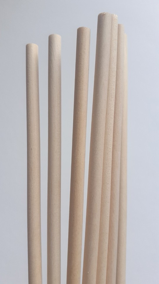 20 x Wooden Dowel Rods 30cm - 12" Long - Wood Crafts Craft Sticks 3mm ...