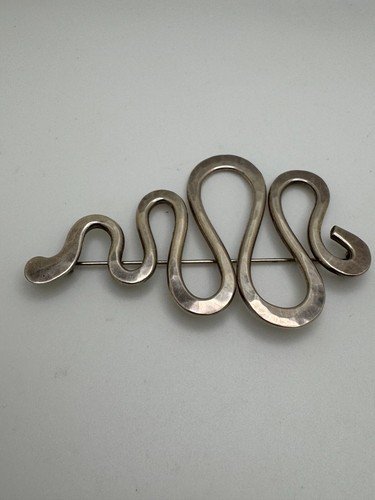 Squiggle, 925 Sterling Silver Pin Brooch | eBay