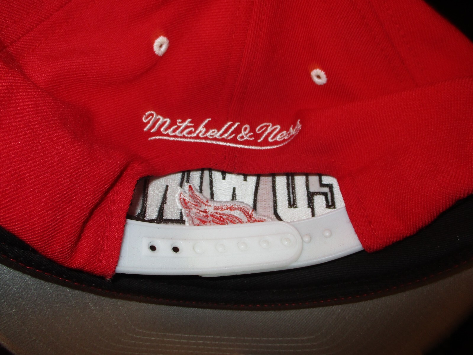 DETROIT RED WINGS Multi Logo Red W/White Bill Adjustable Hat By ...