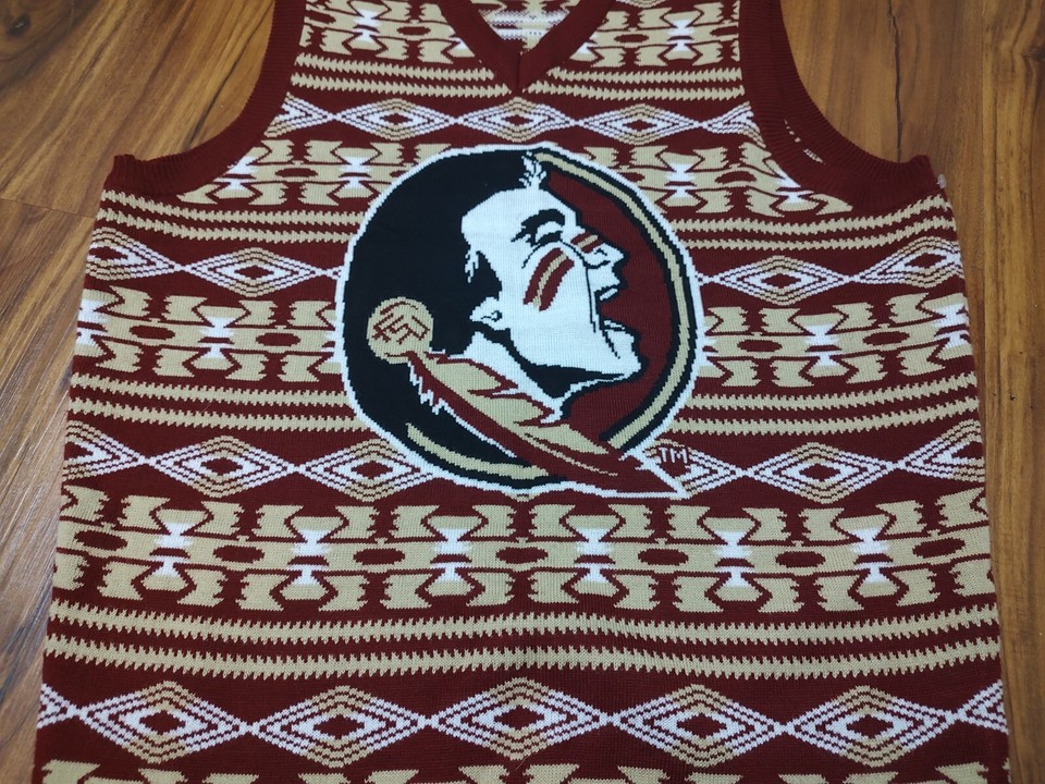 Florida State Seminoles Sweater Vest Mens Medium Aztec Print | eBay