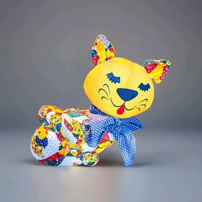 Beautiful Vintage Patchwork Stuffed Cat. No Rips Or Tears. 55 Years Old ...