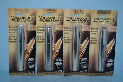 (4) L'Oreal Paris Voluminous Million Lashes Mascara, #620 Carbon Black ...