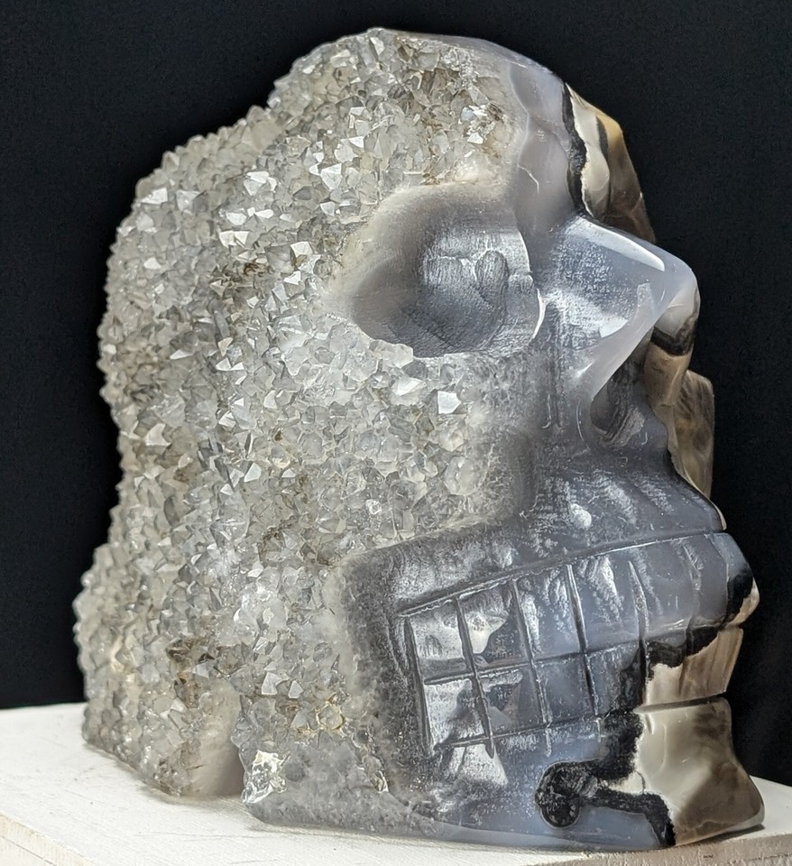 Volcano Agate Skull Carving Half Druzy Large Big Huge Crystal Chakra | eBay