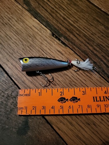 Rebel Pop-R (Rattles) Topwater Fishing Lure - Silver, Black | eBay