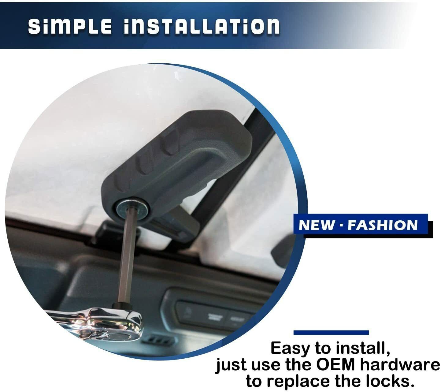 Freedom Top L-Shaped Roof Locks Latches Locks for Jeep Wrangler JK JKU ...