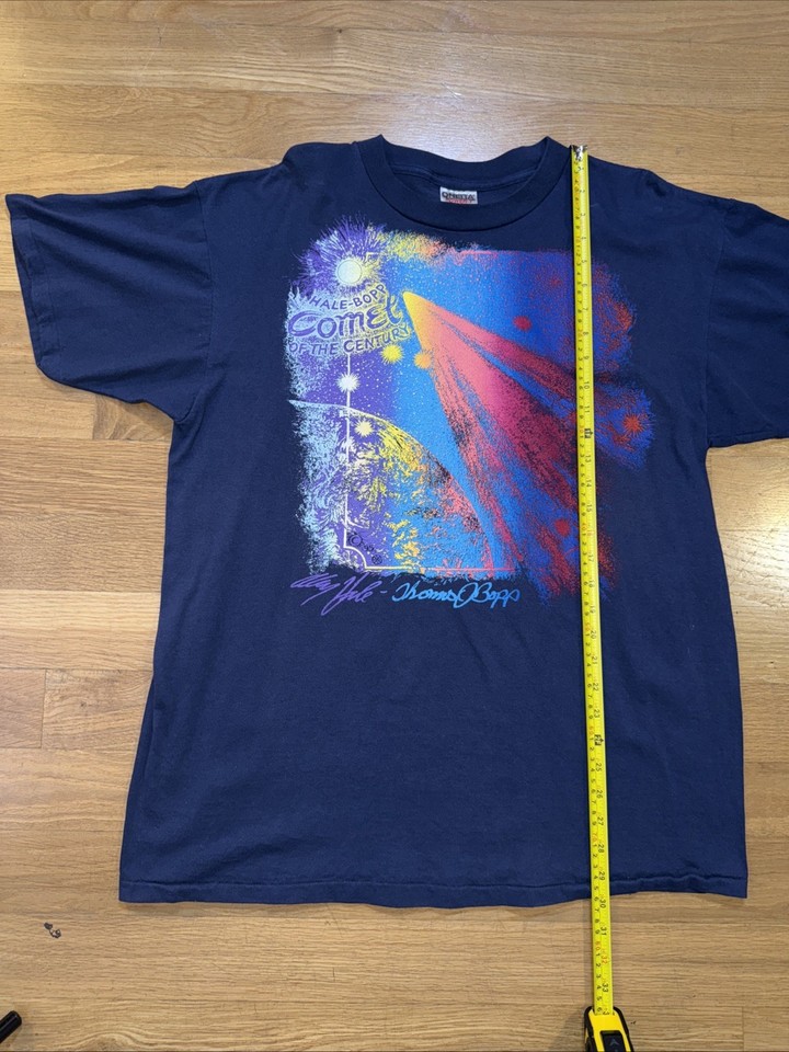 Navy Blue Vintage Hale Bopp Comet Oneita Power T Single Stich Shirt ...
