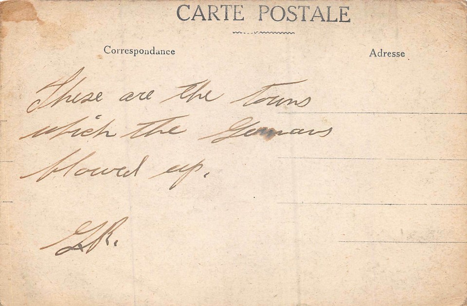 WW1 MILITARY SOLDIER MESSAGE~PERVYSE BELGIUM GUERRE GERMAN WAR DAMAGE ...
