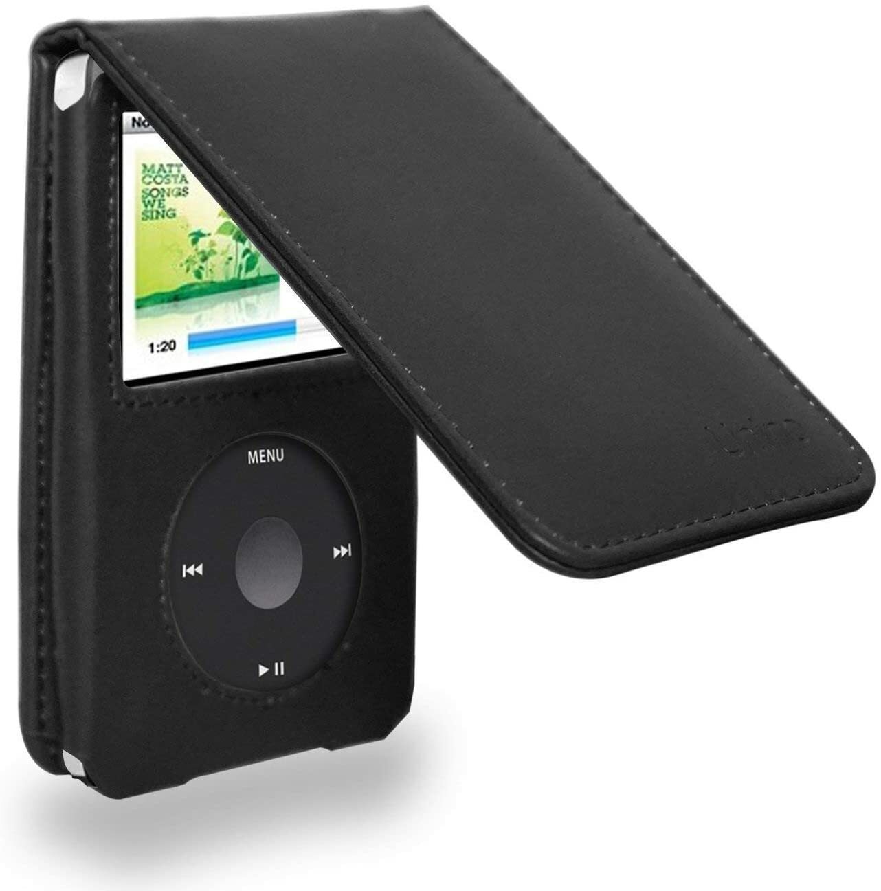 Black Leather Stand Case Cover for Apple iPod Classic 80GB/120GB/160GB ...