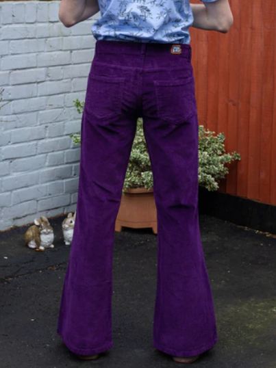 MEN'S RETRO VINTAGE 60'S70'S STYLE BELLBOTTOM FLARED PURPLE CORDS | eBay