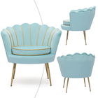 Blue Velvet Makeup Vanity Desk Chair Home Office Upholstered Relaxation ...