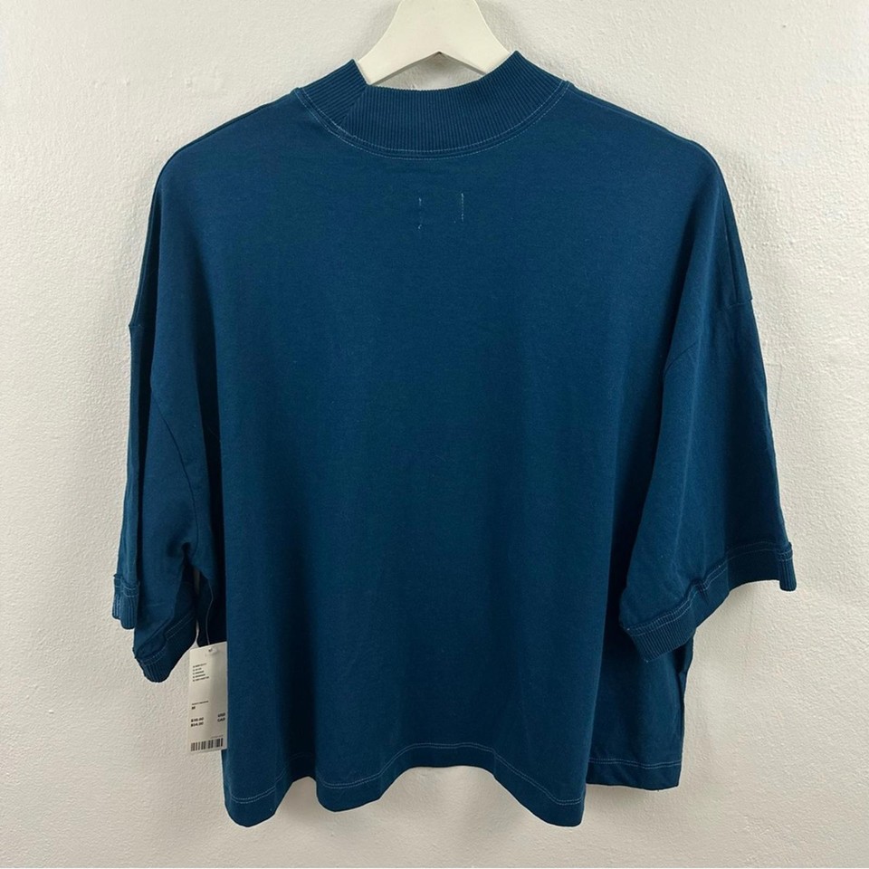 NWT Urban Outfitters BDG Hawk Mock Neck Blue Tee Women's Size M | eBay