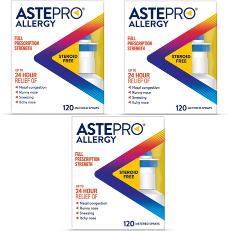 Astepro Allergy Nasal Spray- Lot Of 3 - 120 Metered Sprays ea. New! EXP ...