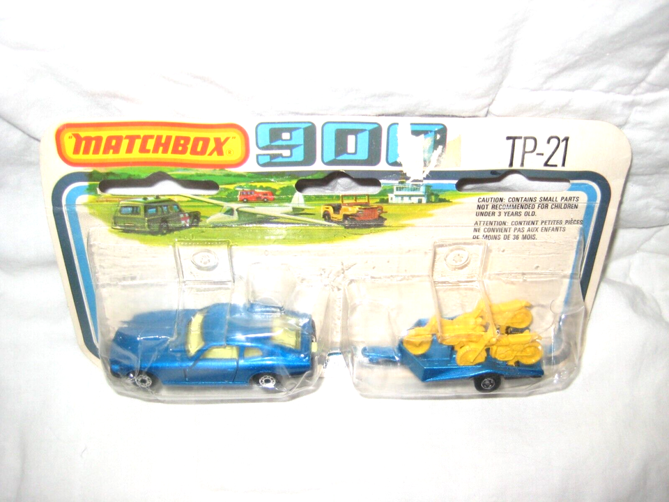 MIP Matchbox TP-21 Blue 1978 #67 Datsun 260Z & 1979 Motorcycle Trailer ...