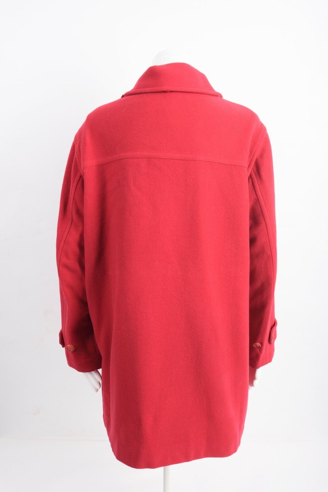 Vintage L.L. Bean Womans Red Toggle Coat Jacket Duffle Wool Large ...