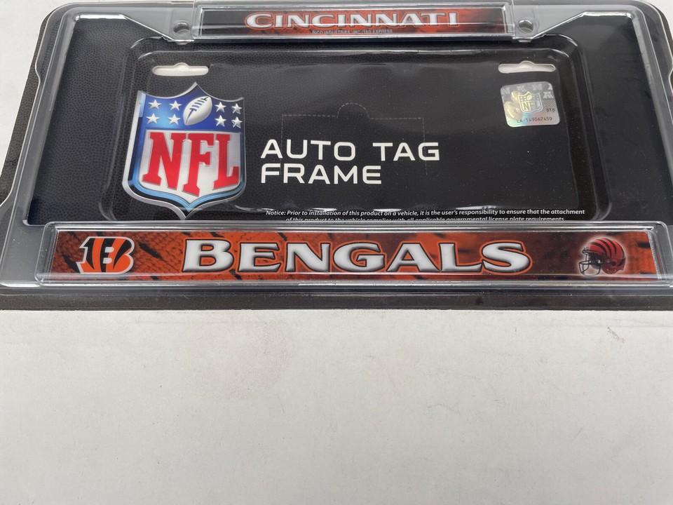 New NFL Helmet Color License Plate Frame Cincinnati Bengals. Buy2 Save ...