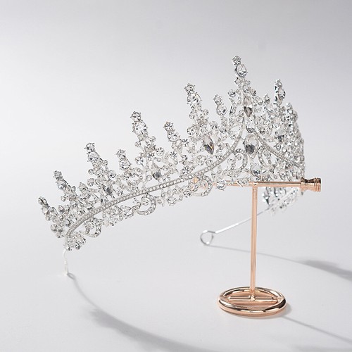 7cm Tall Flower Crystal Wedding Bridal Queen Princess Prom Tiara Crown ...