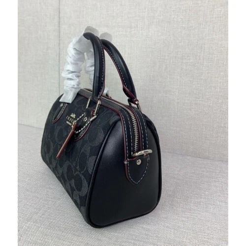 COACH ROWAN Mini Crossbody bag signature denim SATCHEL CO963 Black ...