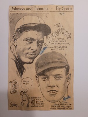Syl Johnson Si Johnson Phillies 1934 Baseball Cartoon Sketch RARE! Jack ...