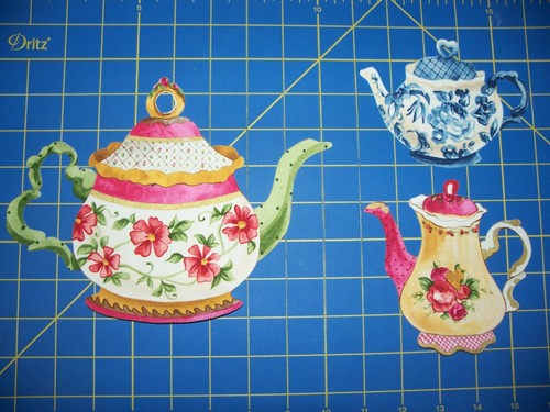 Fabric Iron-on Appliques - Fancy Teapots (2 Sizes & 5 Options) | eBay