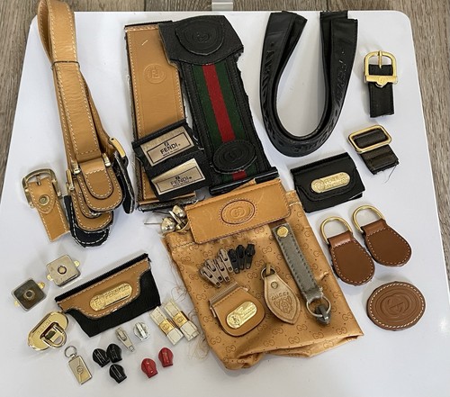 Asstd Lot Vtg Gucci Fendi Junk Bag Replacement Parts Logos Hardware ...