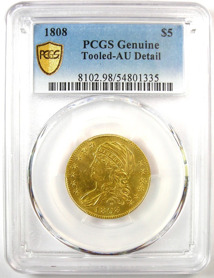 1808 Capped Bust Gold Half Eagle $5 Coin - Certified PCGS AU Details ...