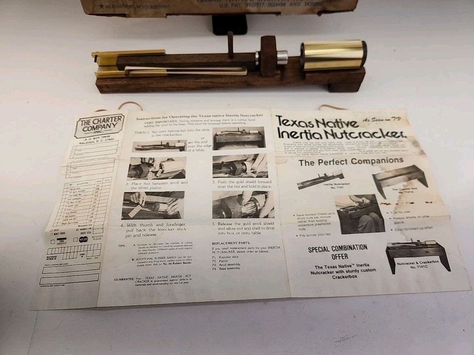Vintage Texas Native Inertia Nutcracker Oakwood Original Box Used Model ...