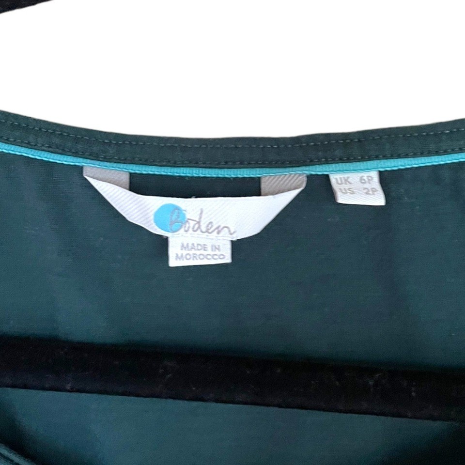 Boden Size 2P Petite Green Mabel Lock and Key Long Sleeve Jersey Dress ...