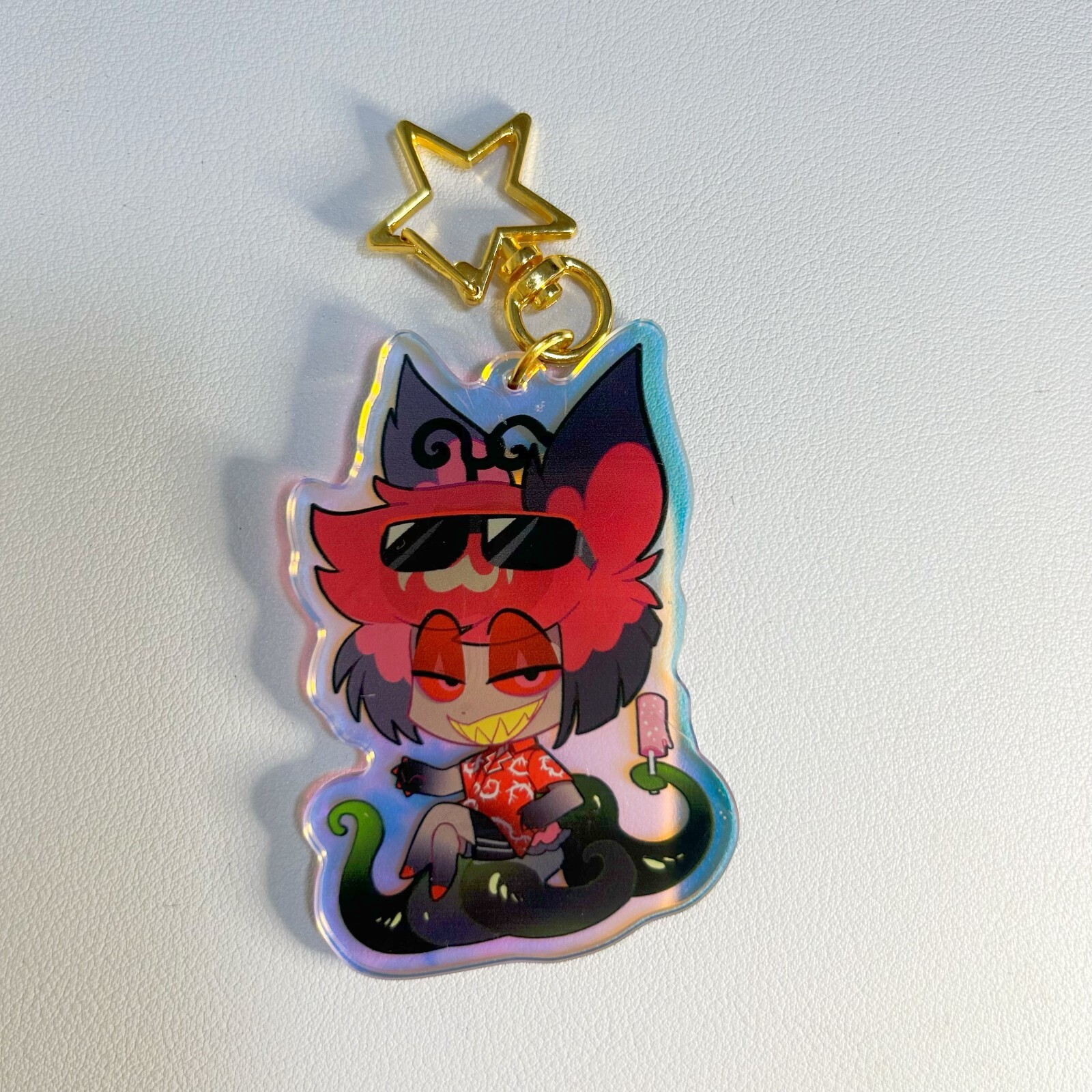Hazbin Hotel ️Summer Day～Lucifer Alastor Acrylic Keychain Keycharms ...
