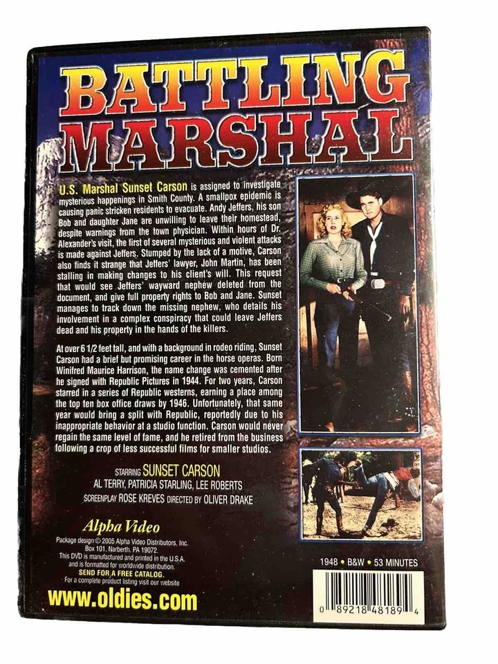 Battling Marshal : Sunset Carson , Pre-Owned DVD | eBay