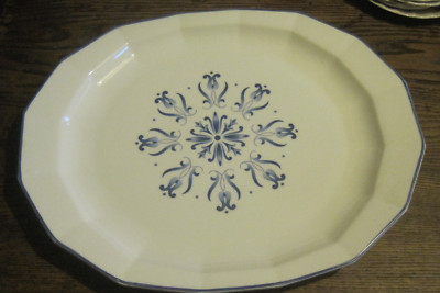 VTG Harkerware USA Blue Dane 11.25X13.75" OVAL SERVING PLATTER-DANISH ...