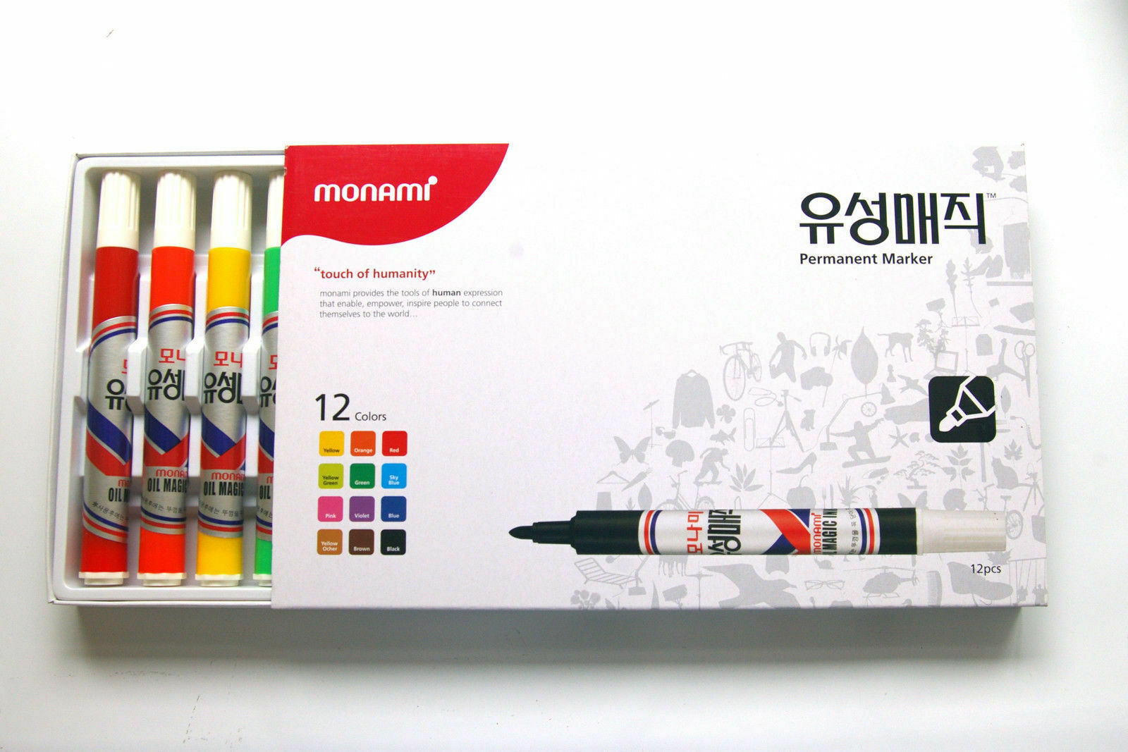 Permanent Marker Pen Monami Name Tags 2.0mm Magic Ink 12 Color Set | eBay