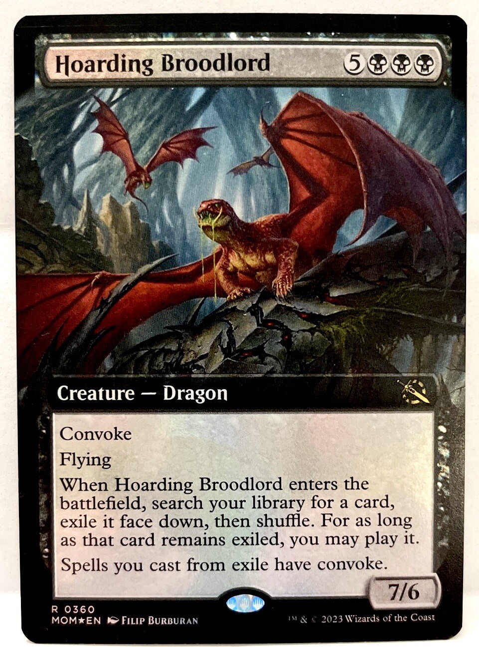 MTG Hoarding Broodlord - Foil - Extended Art - March of the Machine ...