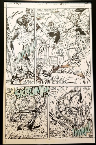 X-Men #3 pg. 17 Colossus Jim Lee 11x17 FRAMED Original Art Poster ...