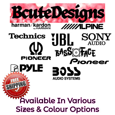 CAR VAN AUDIO SUBWOOFER AMPLIFIER IN-CAR SPEAKERS VINYL DECAL TRANSFER ...