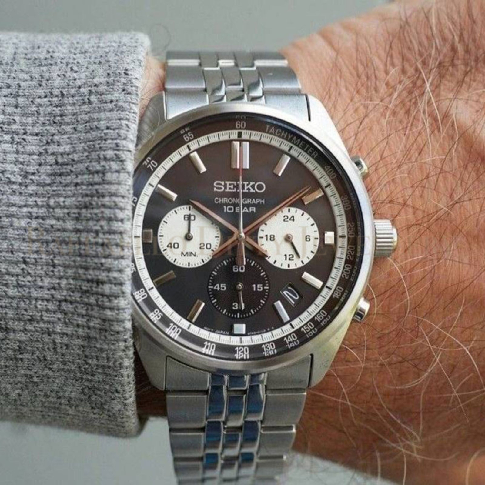 SEIKO Men's Watch Chronograph Black Dial Quartz Steel SSB429 Valentine ...