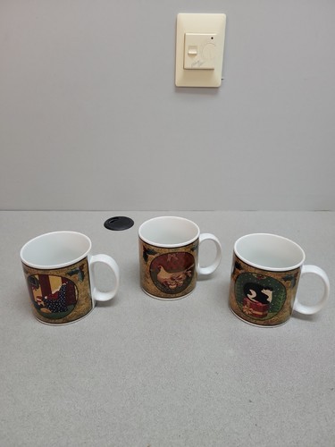 3 Sakura Oneida HOLIDAY CHEER Coffee Cups Mugs | eBay