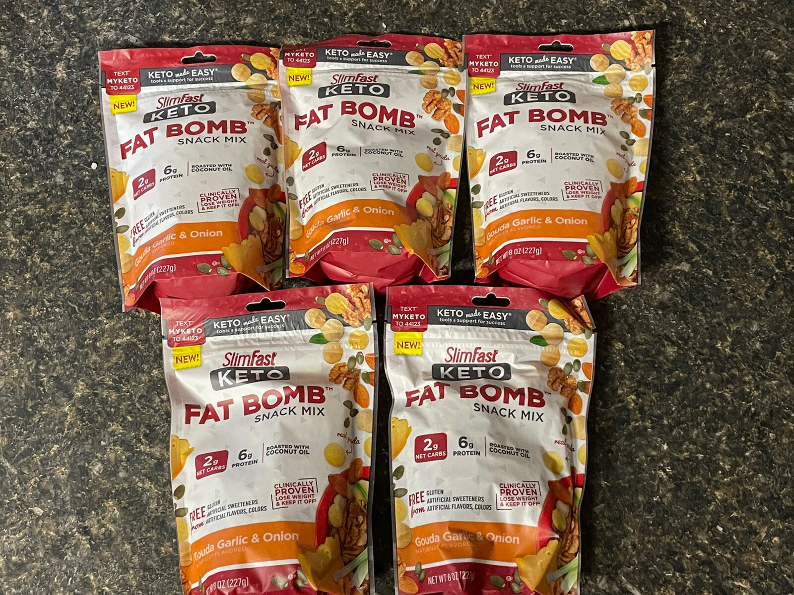 Slim Fast Keto Fat Bomb Snack Mix Real Gouda Seasoned With Garlic ...